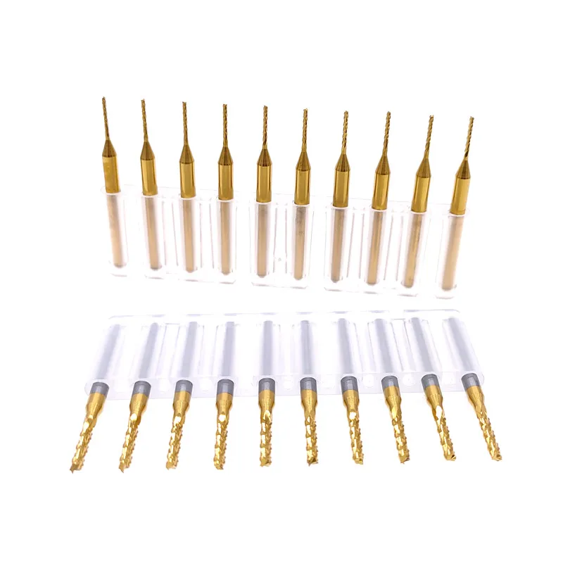10pcs 0.6 3.175mm Carbide PCB Corn Milling Cutter Set Shank Machine ...