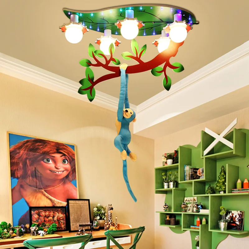 Cartoon Creativity Monkey Ceiling Lamp Child Room Boy Girl Bedroom ...