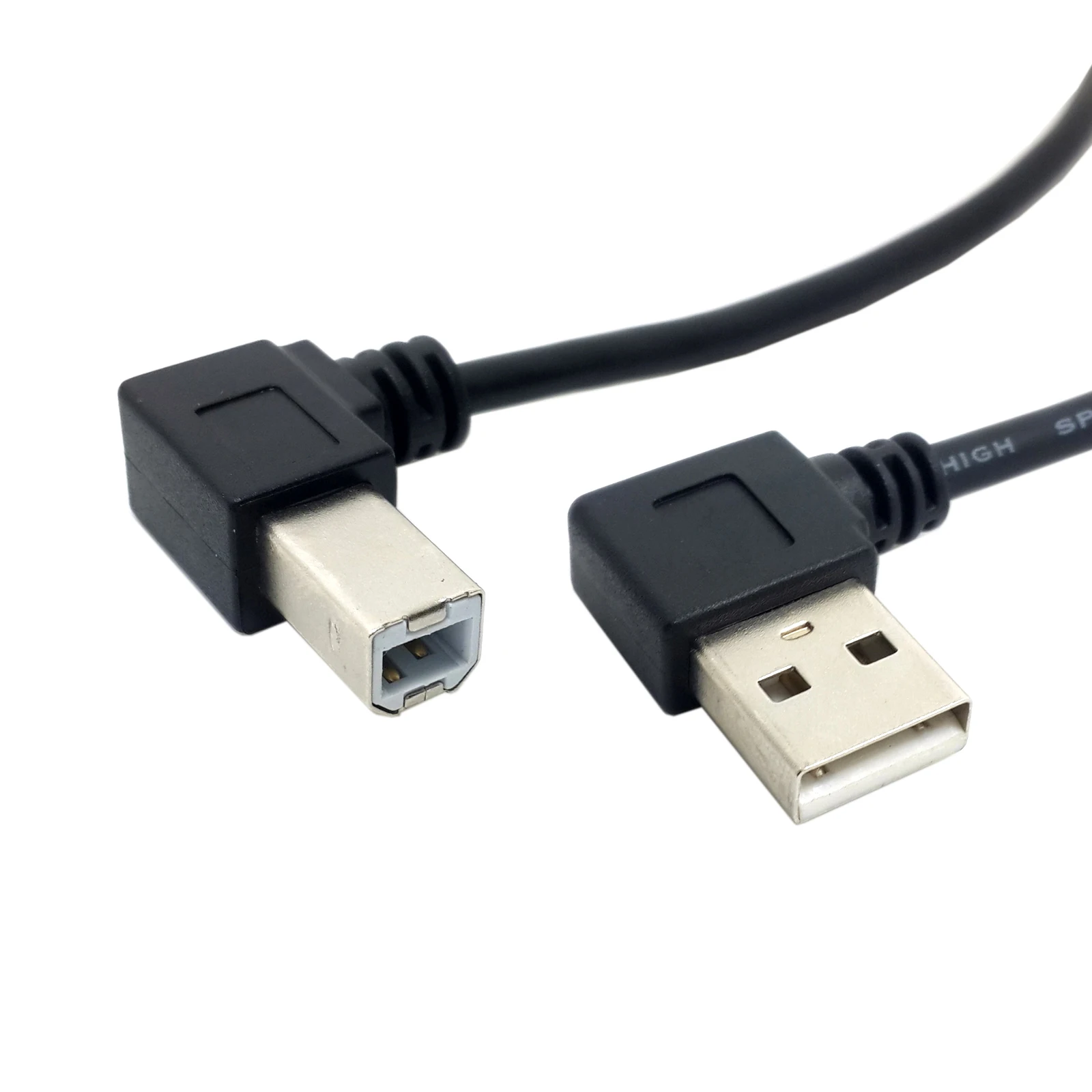 Left Angled USB 2.0 A Male to Left Angled B Male 90 Degree Printer ...