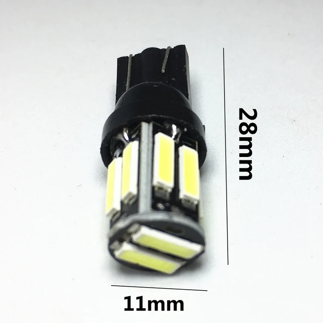 10Pcs W5W 10 7020 SMD Car T10 LED 194 168 Panel Lamp White Bulbs For ...