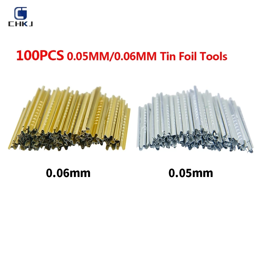 Chkj High Quality 100pcs/box 0.05mm/0.06mm Tin Foil Tools Tin Foil Key ...