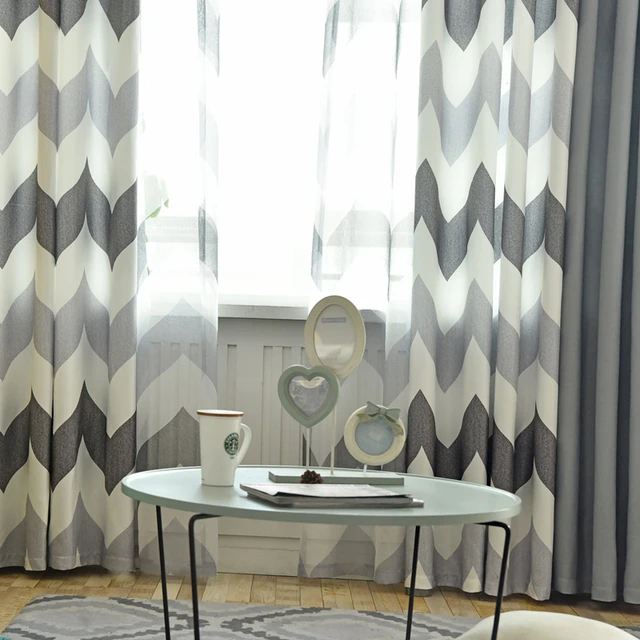 Grey Chevron Bedroom Curtains