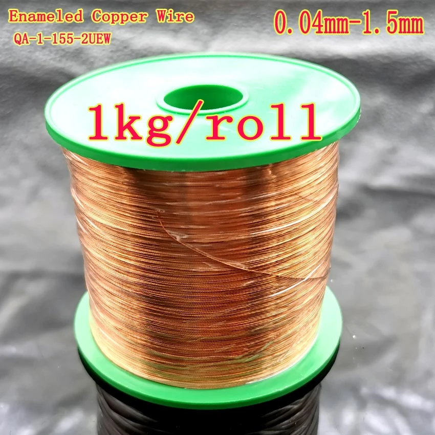 1kg 0.1mm 0.25mm 0.5mm 0.65mm 1.3mm copper wire Magnet Wire Enameled ...