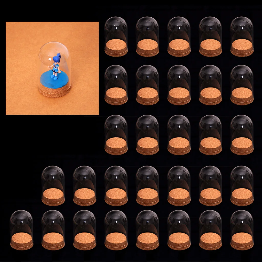 30pcs-Clear-Glass-Dome-Cover-Home-Glass-Dome-Display-Jar-Cover-Shield ...