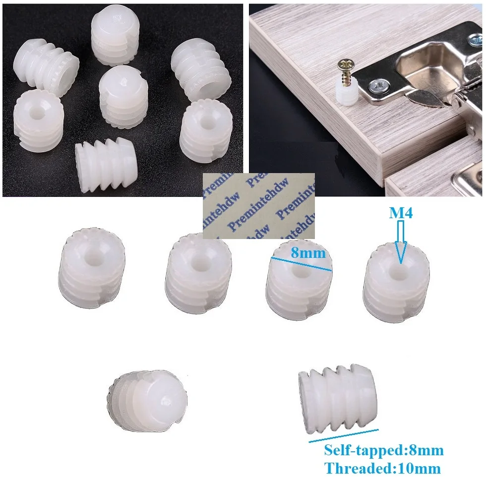 1000Pcs Nylon M4 E Nut Embeded Anchor Furniture Cupboard Cabinet Hinge ...