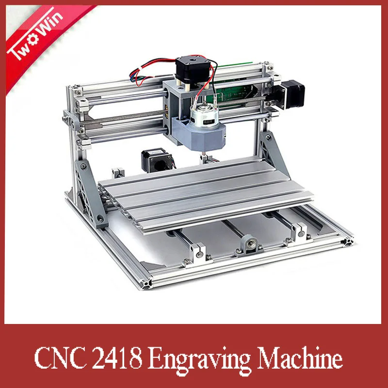 Máquina cnc 2418, com er11, controle grbl, área de trabalho, 24x18x4.5cm, 3 eixos, pcb, pvc ...