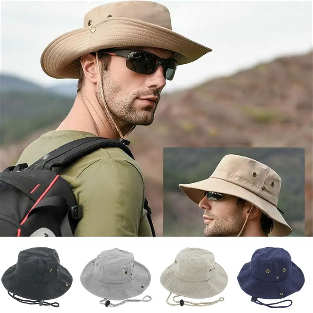 Wide Brim Safari Bucket Hiking Hat Cap | Waterproof Safari Hat Men ...