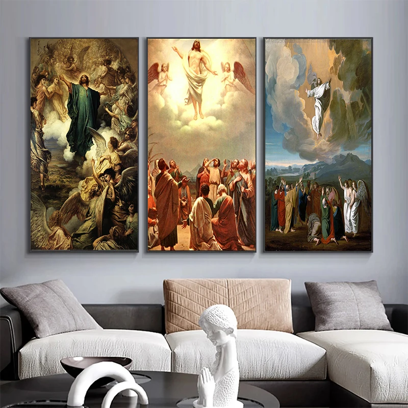 Jesus-Ascension-Religious-Gods-Posters-and-Prints-Canvas-Painting-Wall ...