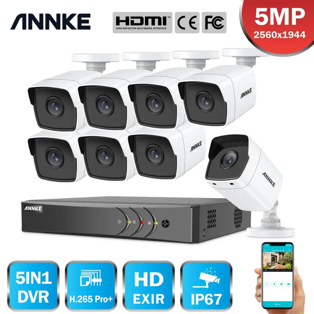 Annke 8ch 5mp Lite 5in1 Ultra Hd Video Security Camera System H.265 ...