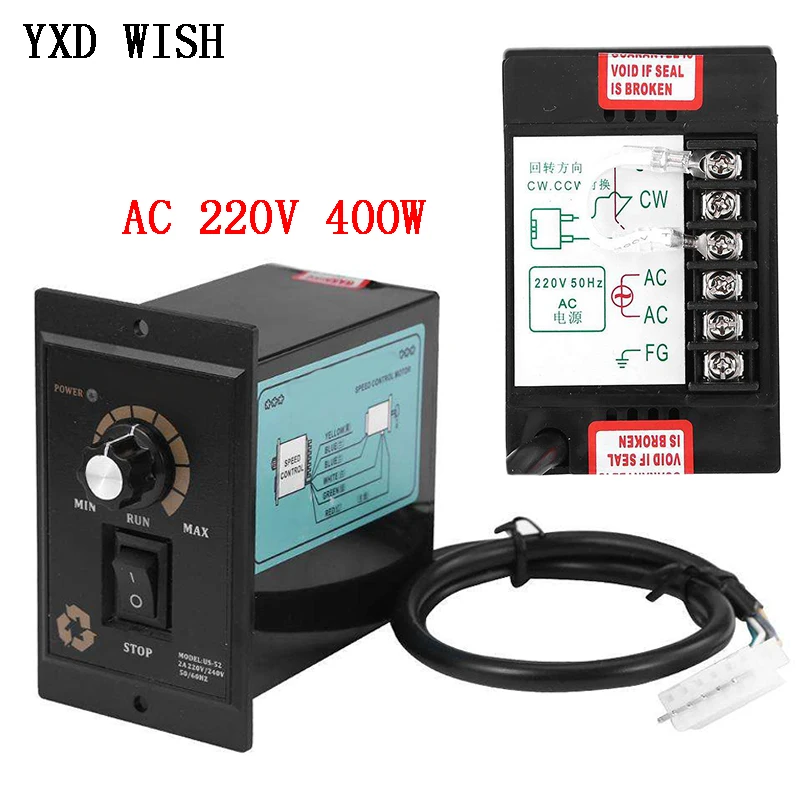 AC 220V Motor Speed Controller 50Hz 400W Digital Adjustable Stepless ...
