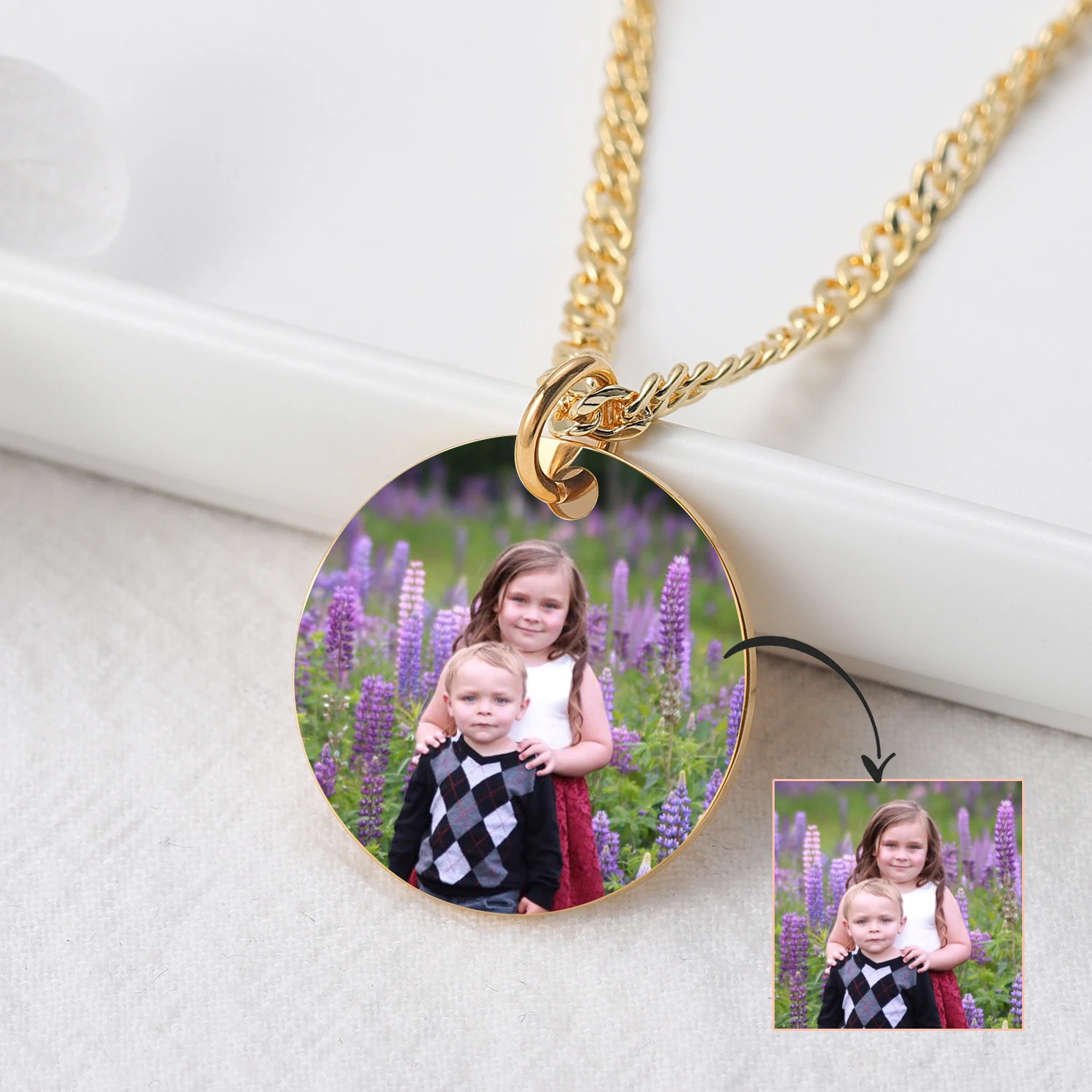 Collar-personalizado-con-foto-colgante-de-forma-redonda-joyer-a-de ...