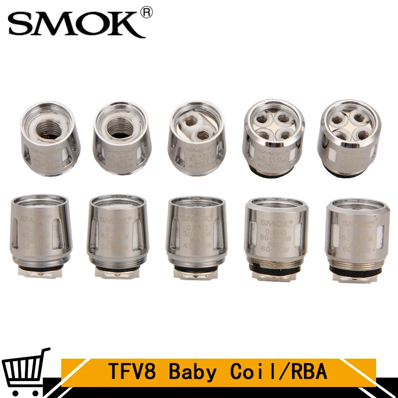 5pcs/Lot SMOK TFV8 Baby Coil RBA Coil Baby T8 T6 X4 Q2 M2 V8 Baby-T8 ...