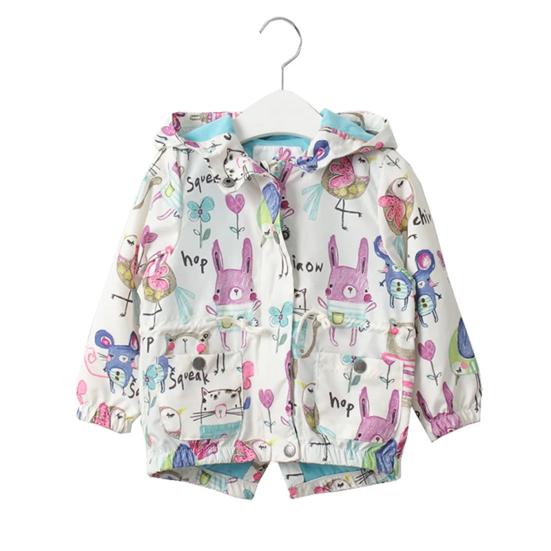 Весенняя куртка для девочек пальто с капюшоном с единорогом одежда для маленьких девочек с