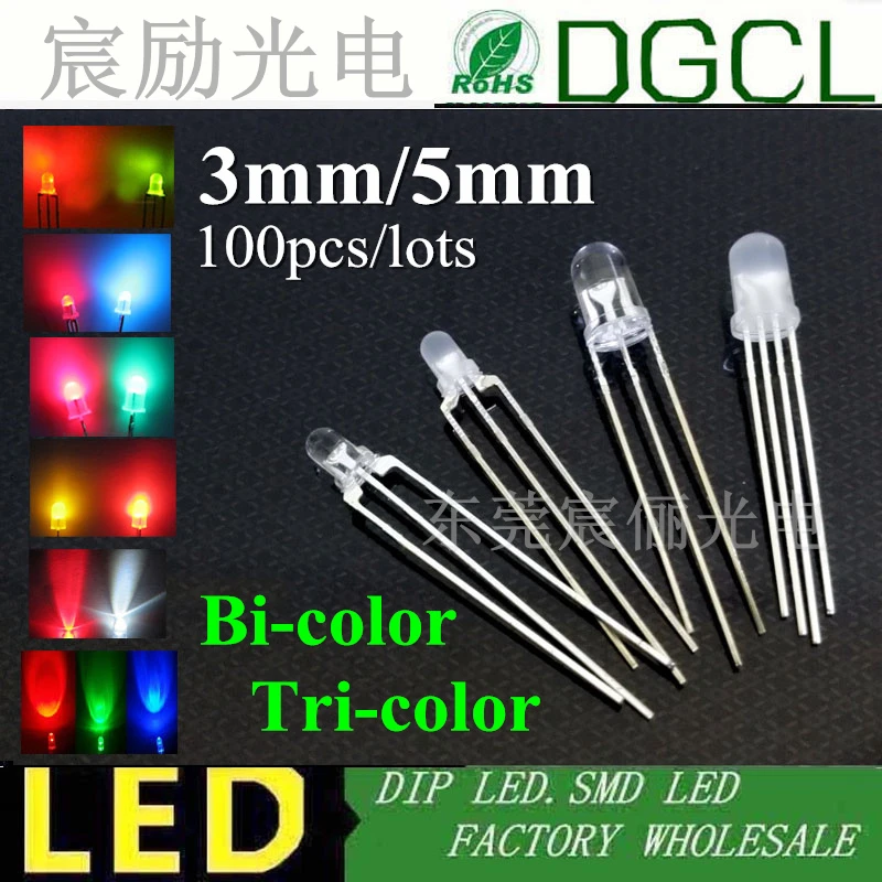 100pcs-Free-shipping-3mm-5mm-LEDs-Round-led-Bicolor-and-Tri-color-DIP ...