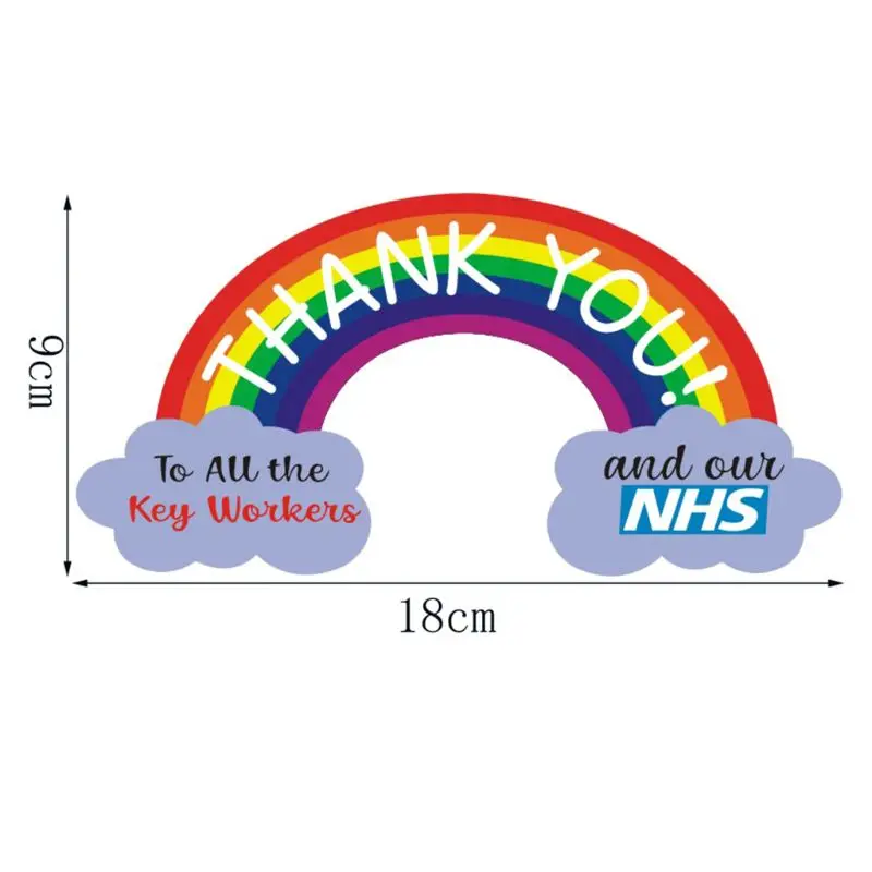 Thank You NHS Car Stickers Rainbow Waterproof Vinyl Signs Window Car ...