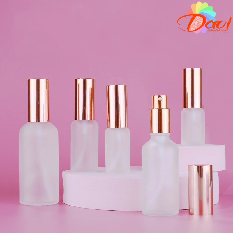 Rosepink Metal Cap Glass Spray Bottle Clear Frosted Pink Perfume/toner ...