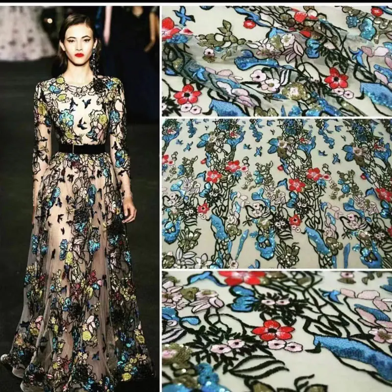 2021 High Quality Sequins African Lace Fabric Tissue 5yards French ...