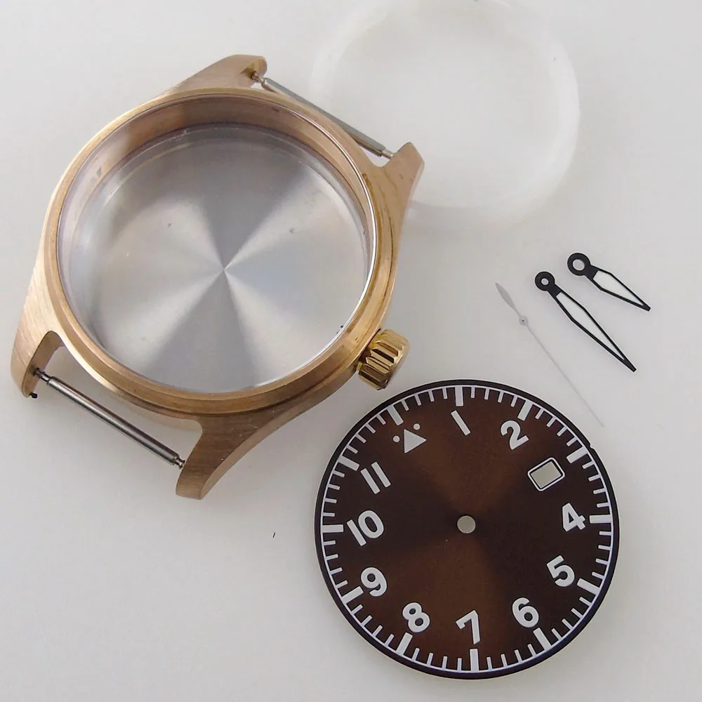 39mm Cusn8 Solid Bronze Sapphire Watch Case+33.6mm Watch Dial+Hands Fit ...