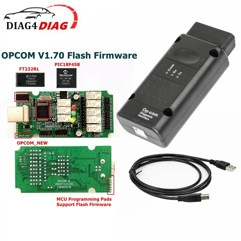 OPCOM V1.70 For Opel OP COM Update 1.70 Can Flash Firmware OBD2 Car ...