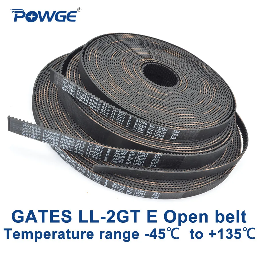POWGE GT2 LL-2GT E 2GT EPDM Open Synchronous Timing belt width 6/9/10/12/15/20mm Temperature -45 ...