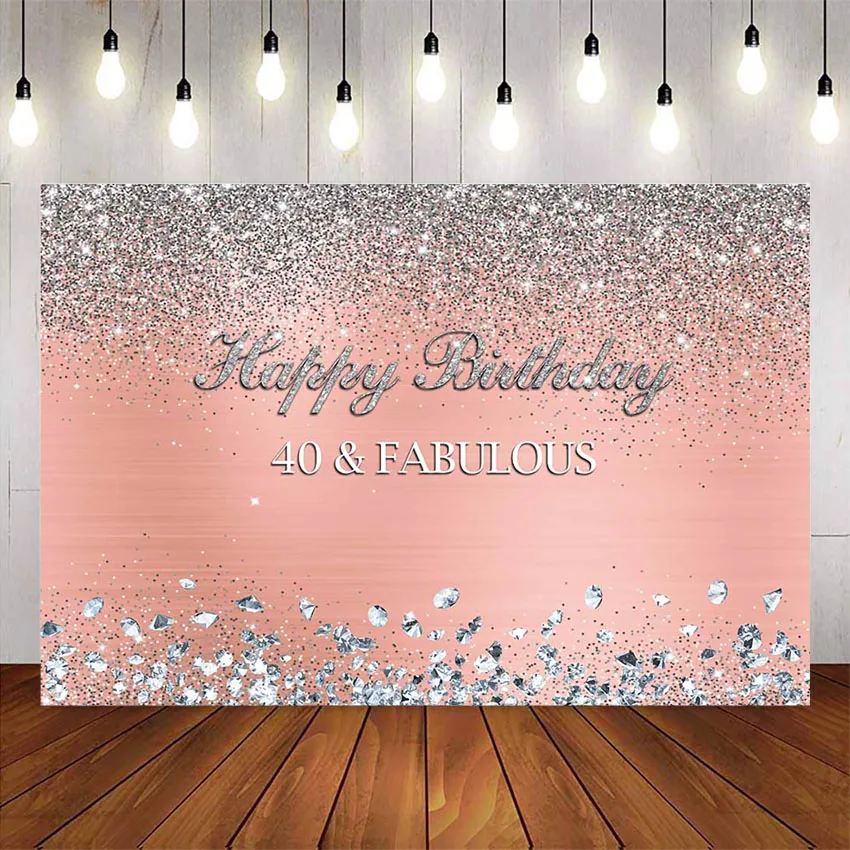 Happy-40th-birthday-backdrop-for-photography-forty-fabulous-pink ...