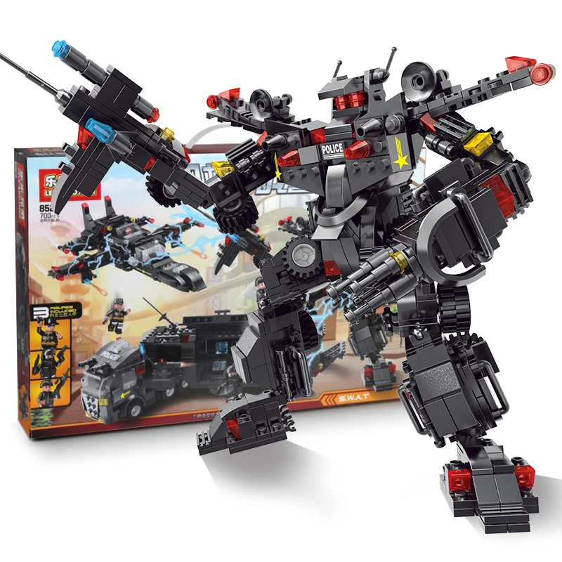 City Police DIY Assembling Educational Blocks Sets Action Figure ...