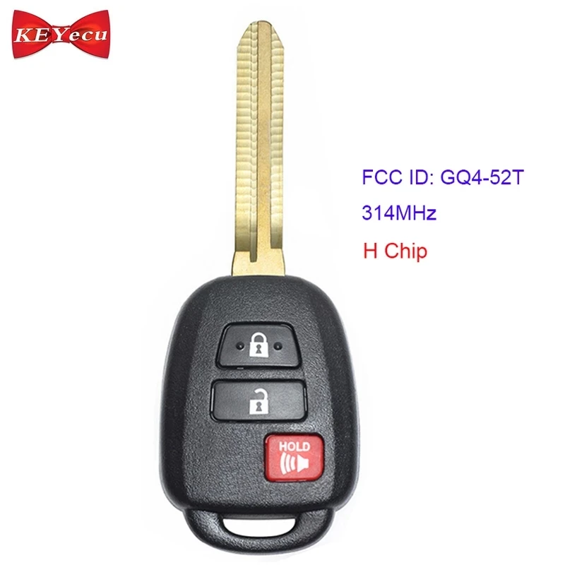 Keyecu Gq4-52t H Chip Remote Key Fob For Toyota Rav4 Highlander Tacoma ...