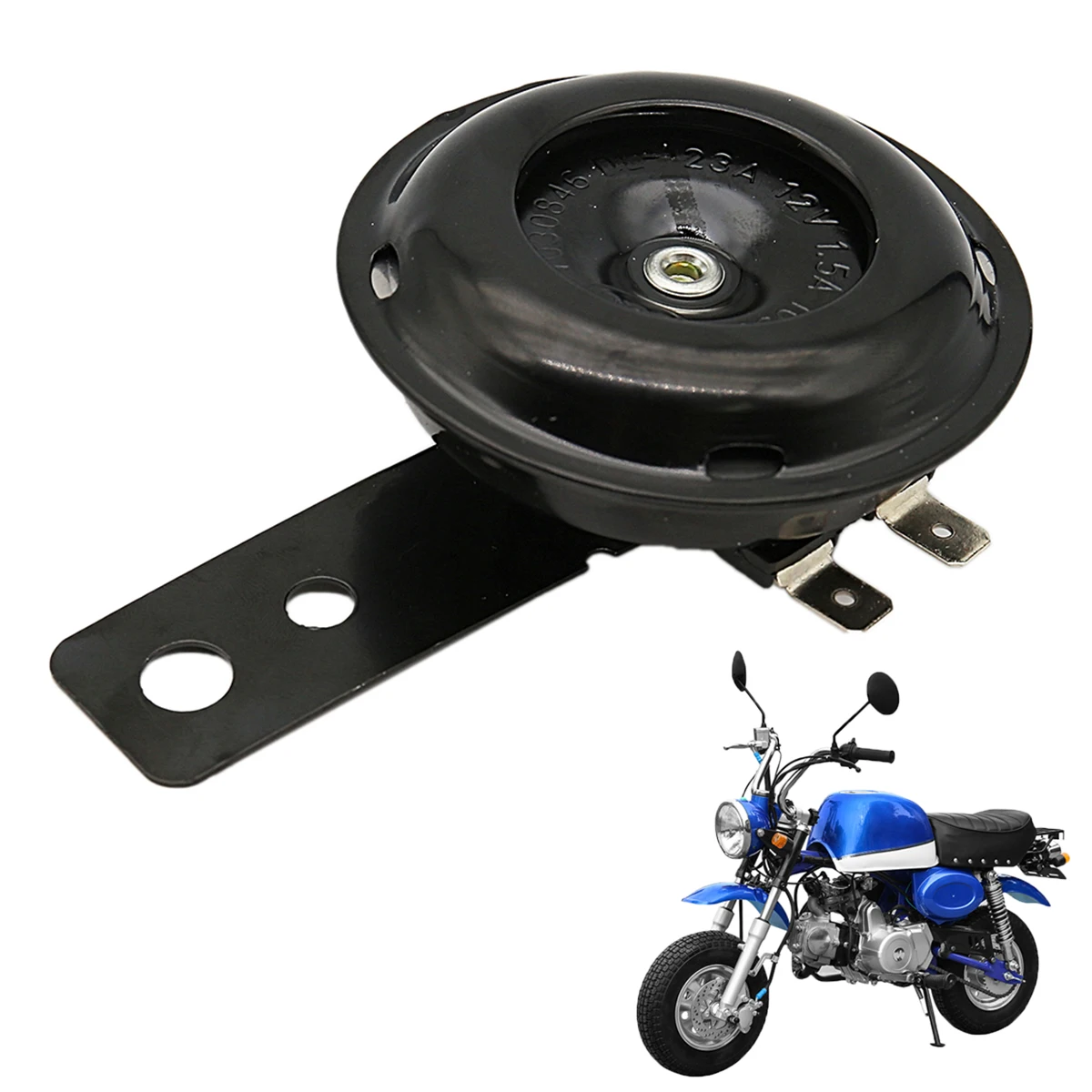 Universal-Motorcycle-Electric-Horn-kit-12V-1-5A-105db-Waterproof-Round ...