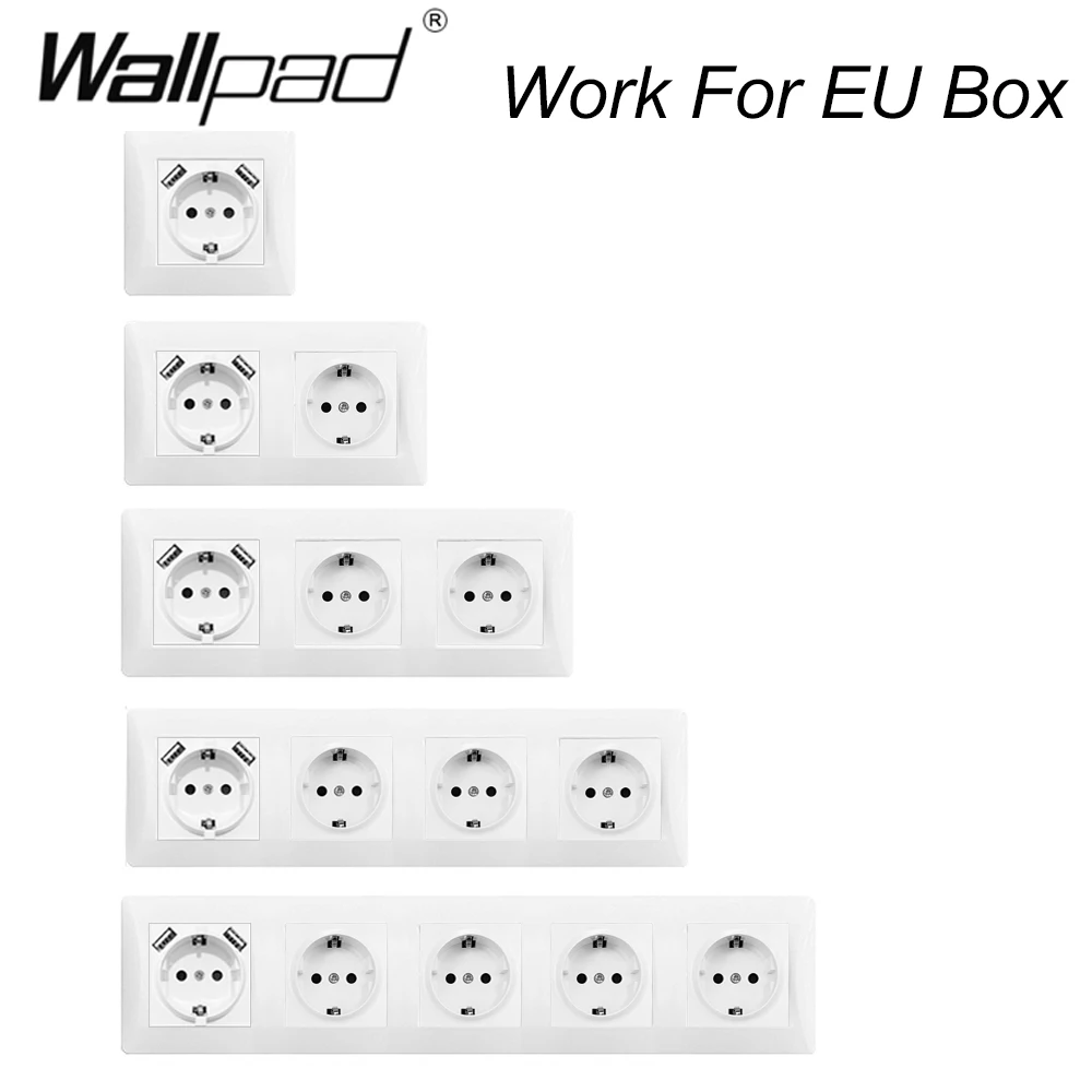 Round-Box-White-EU-Socket-with-2-USB-Outlet-Grounded-with-Safety-Door ...