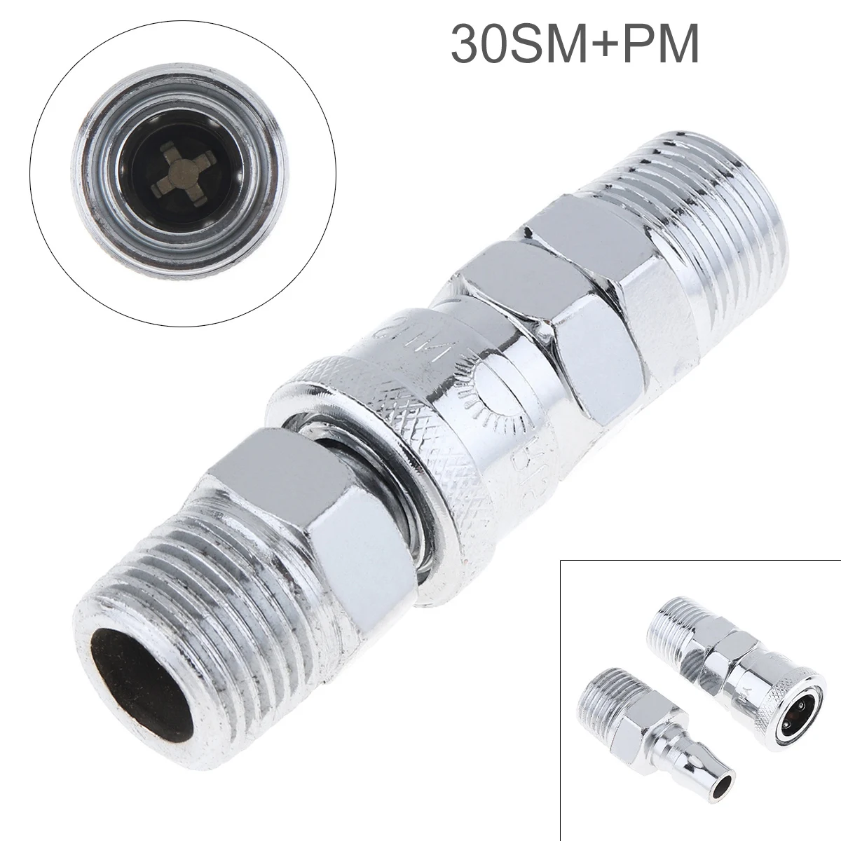 2Pcs Iron Pneumatic Fitting Air Line Hose Compressor Connector Quick ...