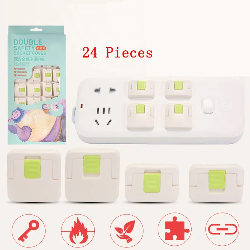 24 Uds. Enchufe de enchufe europeo, cubierta protectora para niños y ...