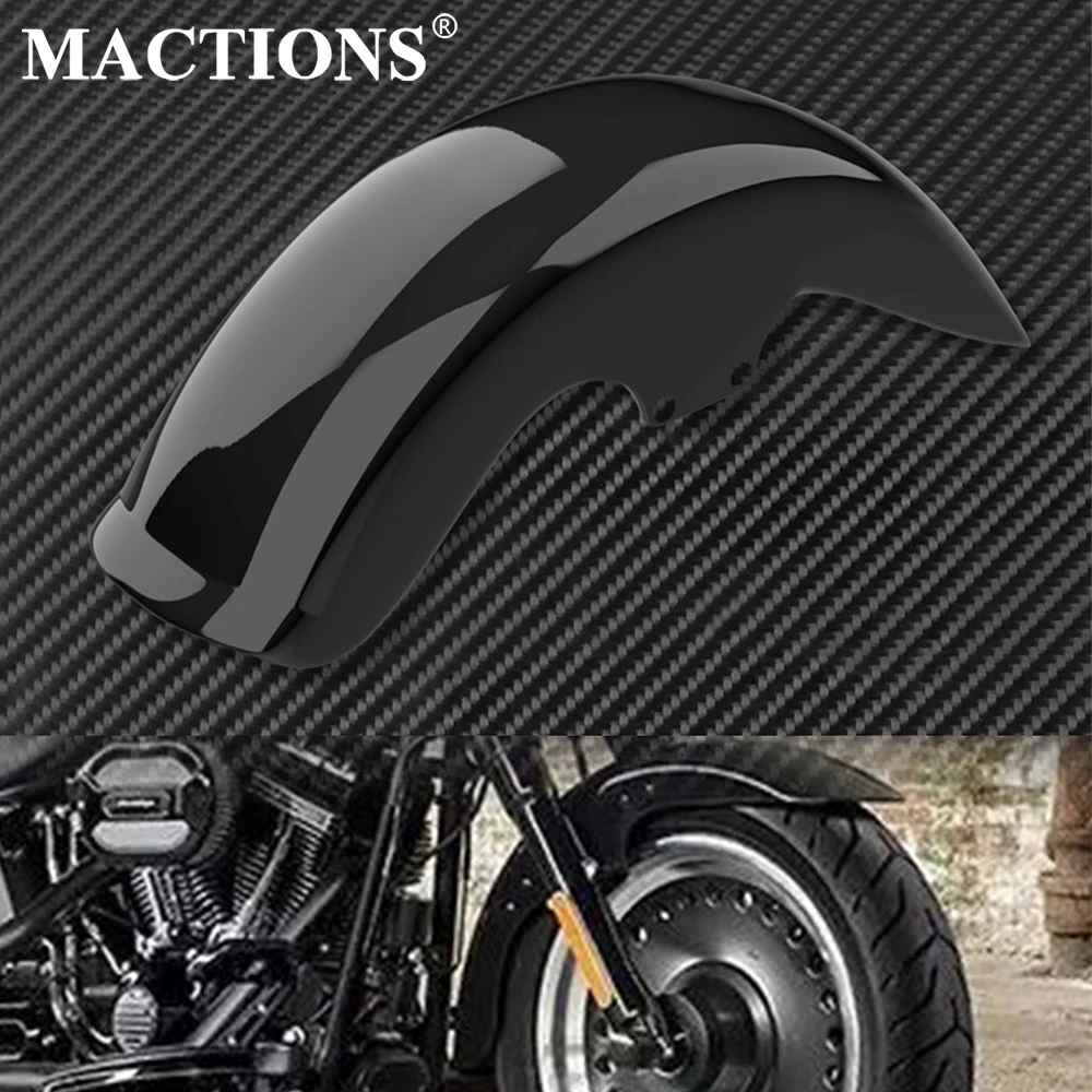 Motorcycle-Front-Fender-Mudguards-Cover-Gloss-Black-ABS-Plastic-For ...