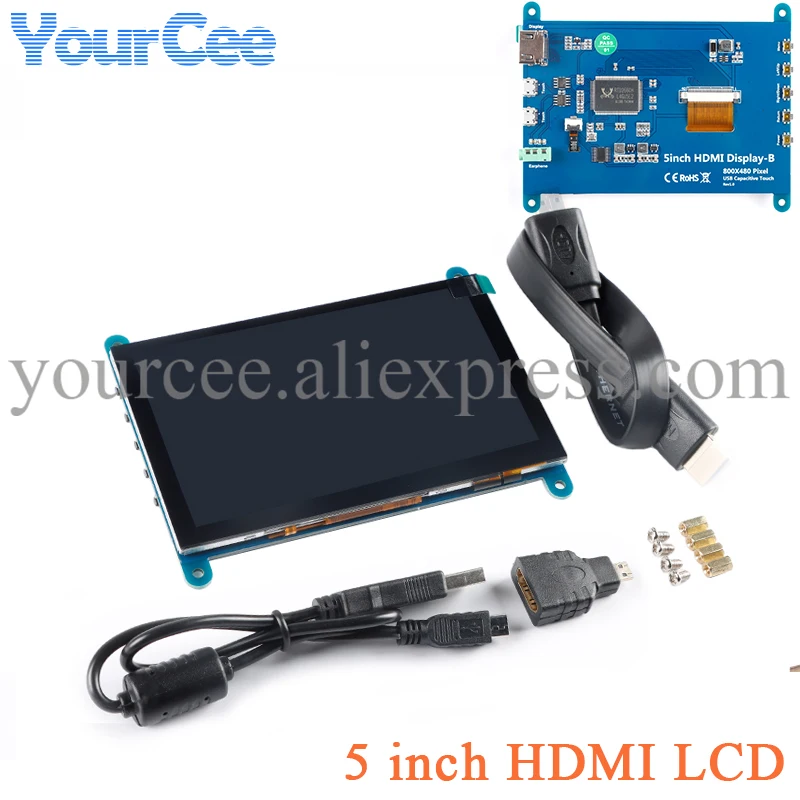 5 inch Portable Monitor HDMI 800x480 5" Capacitive Touch Screen LCD ...