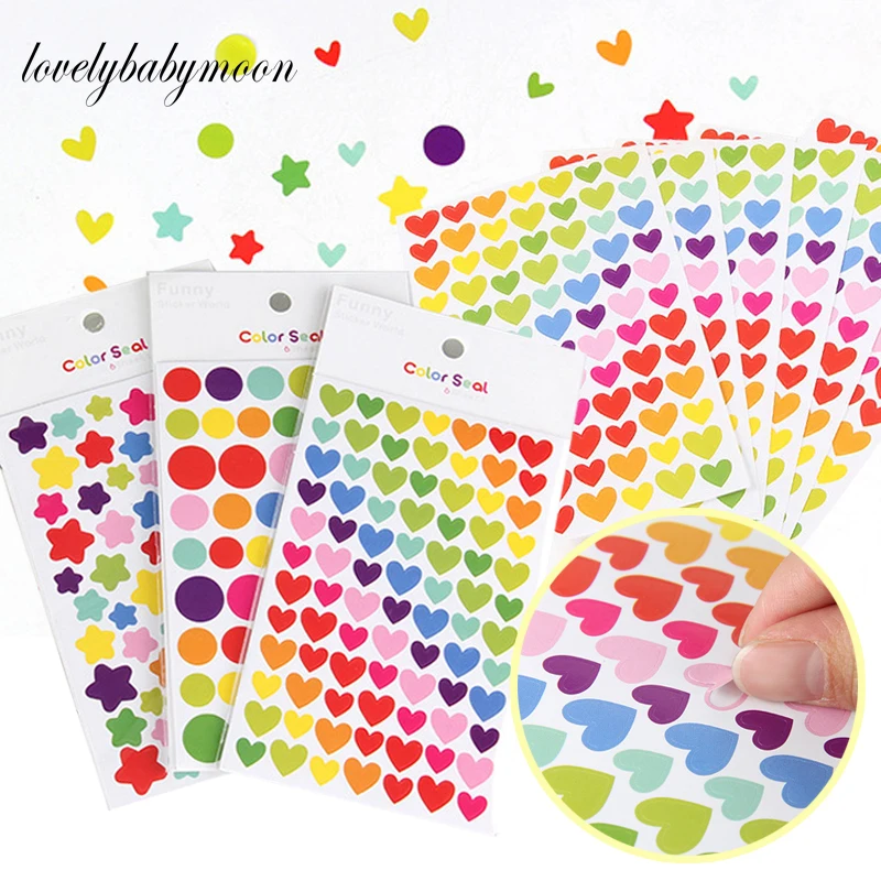 6 Sheets Cute Colorful Stickers DIY Decals Sticker For Notebook Albums ...