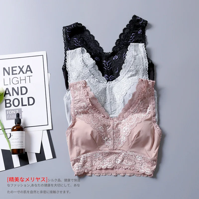 Silk Bralette Bra | Lace Bralette Bra | Silk Pads | Lace Pads - 1pc 100 ...