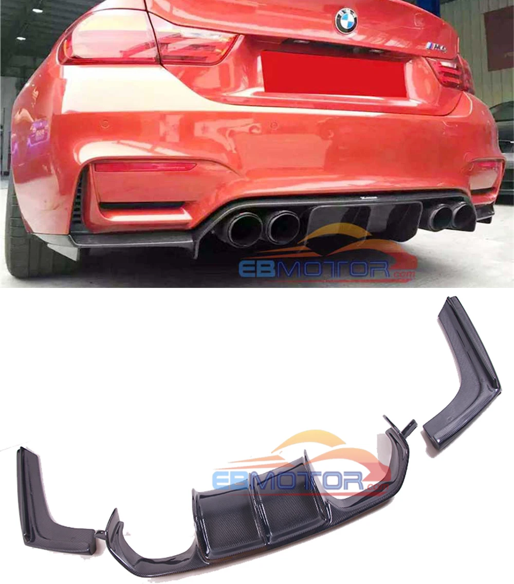 V style Real Carbon Fiber Rear Diffuser For BMW F8X F80 F82 M3 M4 ...