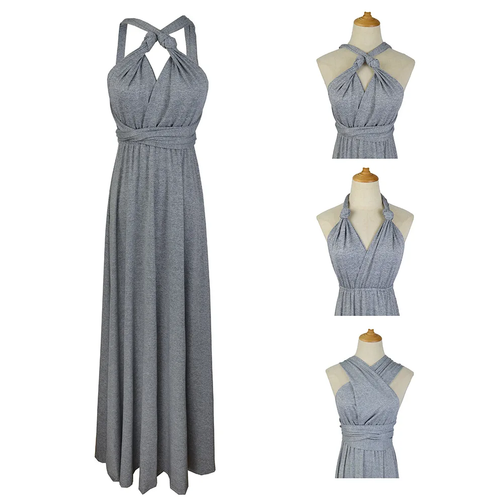 Robe Sexy Femmes Multiway Wrap Convertible Boho Maxi Robe Dété