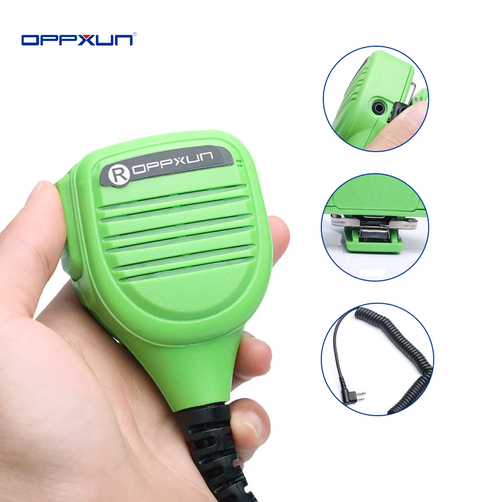 2021-OPPXUN-Walkie-Talkie-Mic-Microphone-Light-Green-for-2-Way-Radio ...