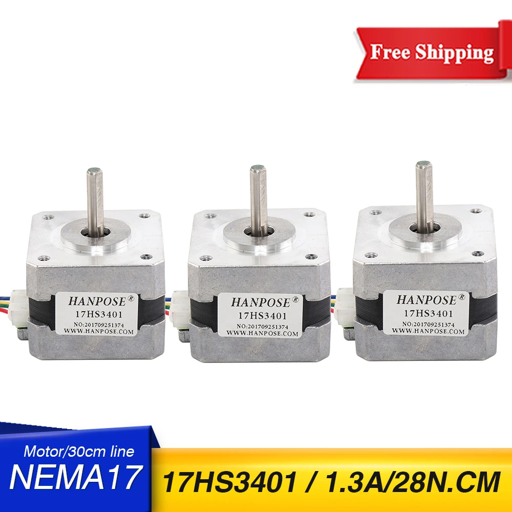 3PCS 17HS3401 Nema17 Stepper Motor 42 Series motor 42x34 mm motor for ...