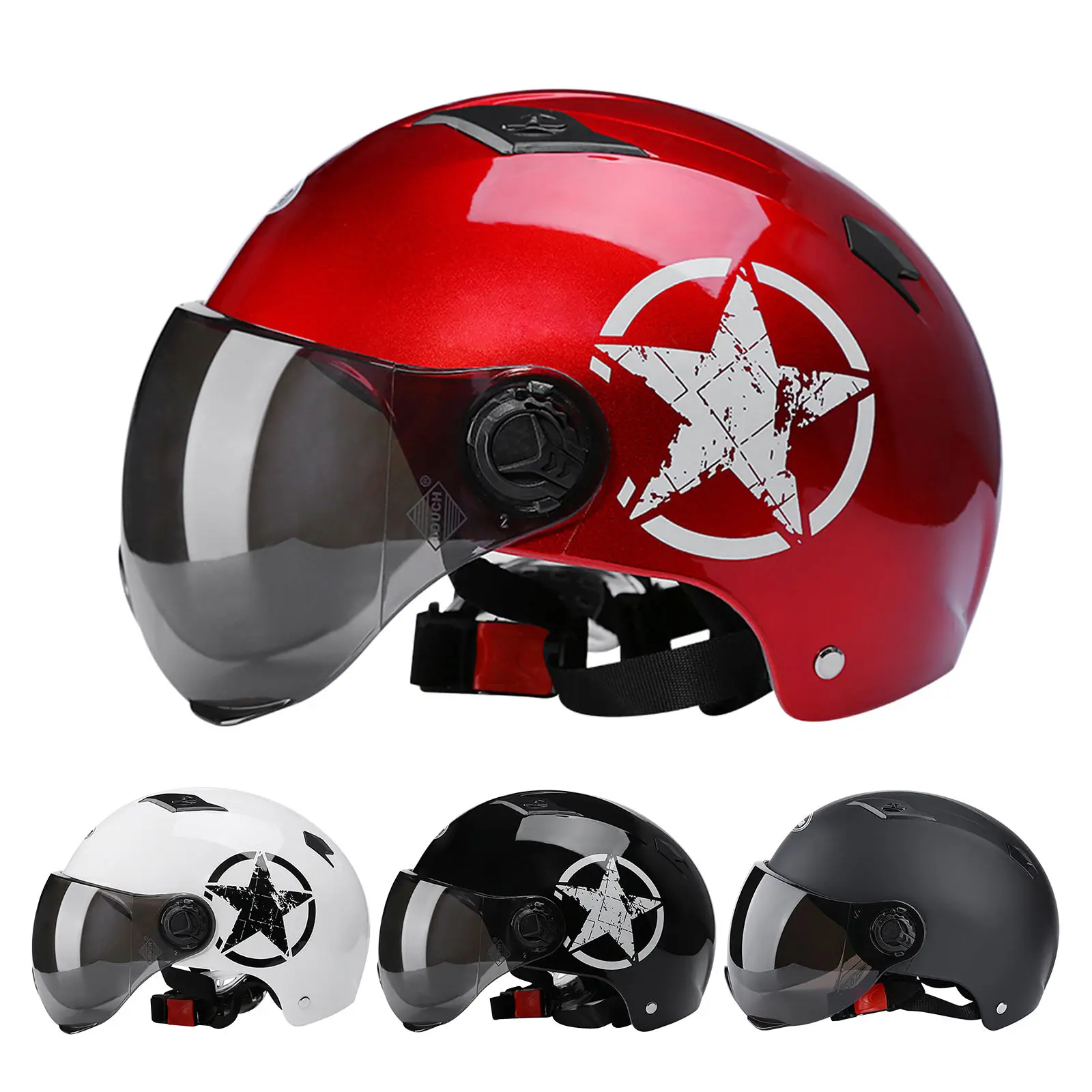 Half Helmet With Retractable Shield