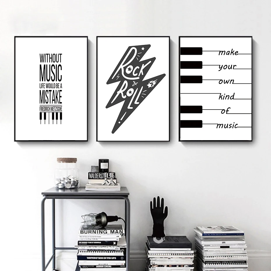 Music Art Black And White Abstract