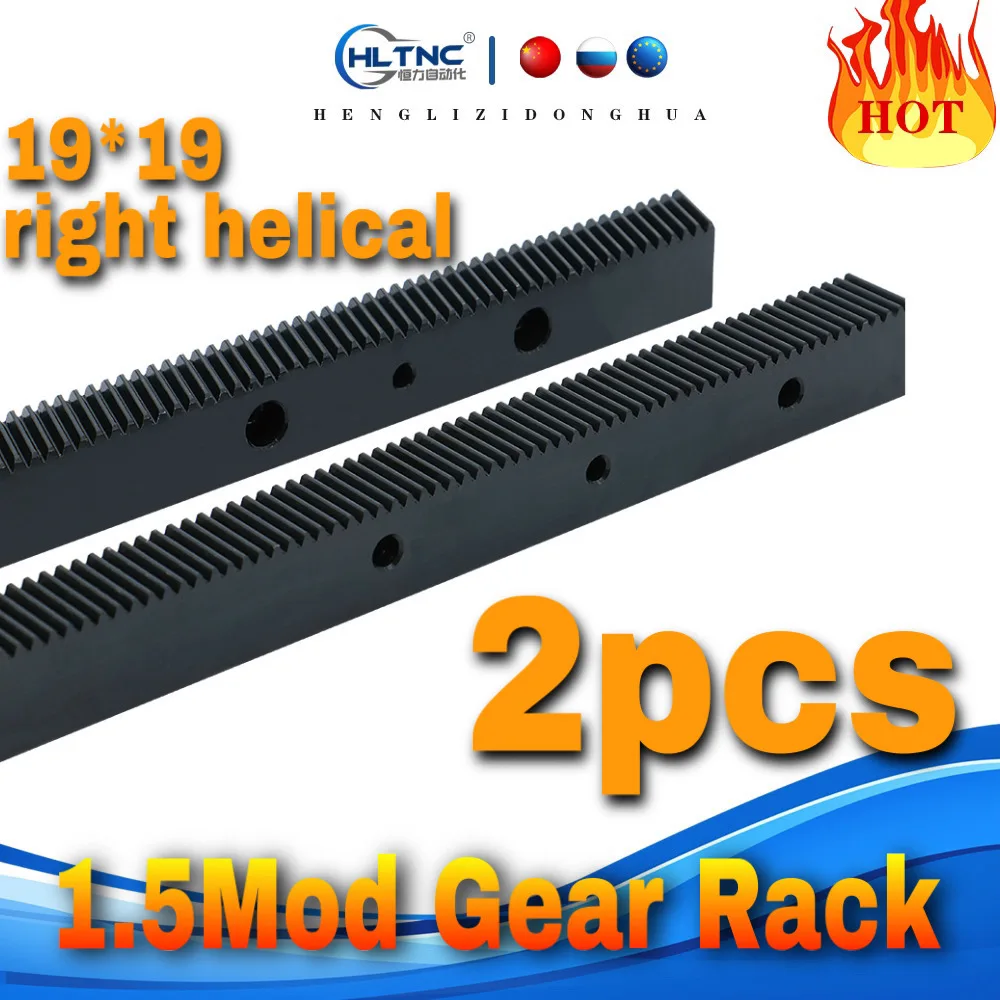 2pcs-high-quality-1-5Mod-19-19-Gear-rack-Precision-cnc-rack-right ...