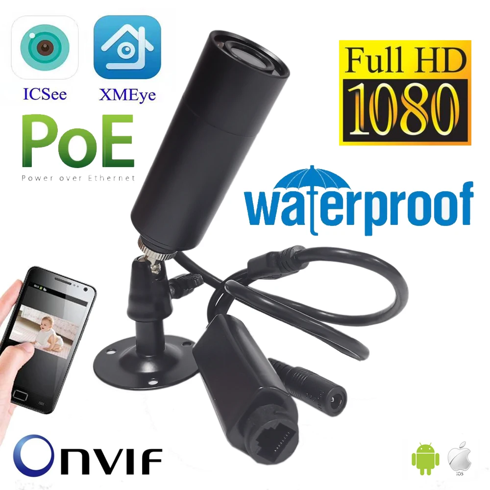 30*77MM 940nm Infrared IR 1080P Starlight POE Mini Waterproof IP Camera ...