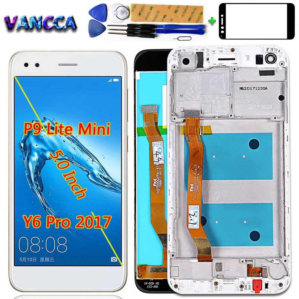 화웨이 P9 라이트 미니/화웨이 Y6 프로 2017 SLA L02 SLA L22 디지타이저 터치 스크린 어셈블리 프레임 용 ...