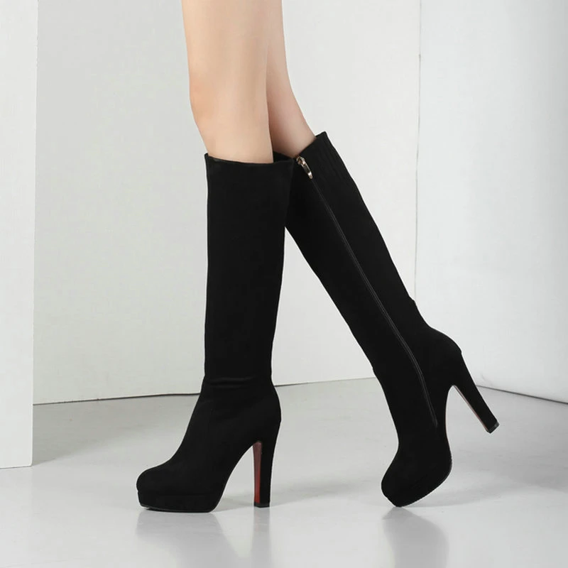 Autumn-Winter-Women-Knee-High-Boots-Fashion-Suede-Leather-Ladies ...