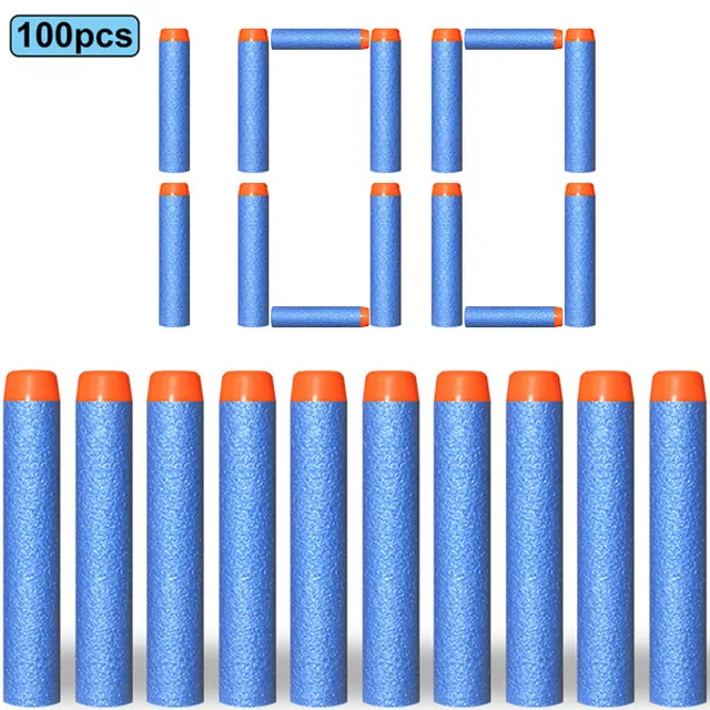 7.2cm 100pcs For Nerf Soft Bullets Darts Round Head Refill Sponge Darts ...