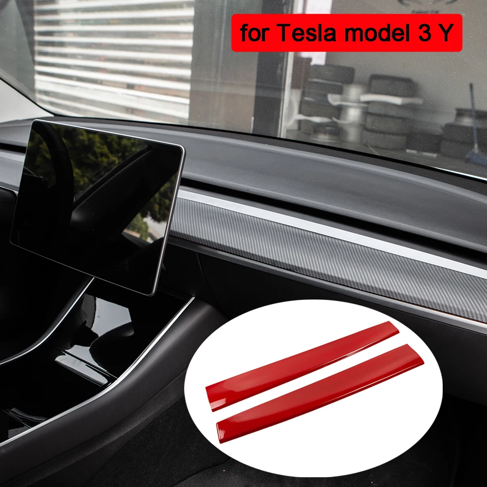For-Tesla-Model-3-Y-Center-Console-Trim-Decor-Cover-Dashboard-Panel ...