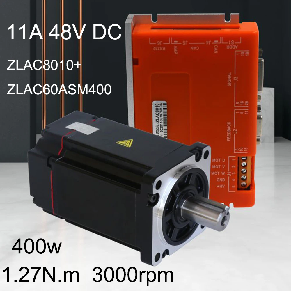 ZLAC8010-ZLAC60ASM400-400W-Brushless-DC-Servo-Motor-60-Flange-8015 ...