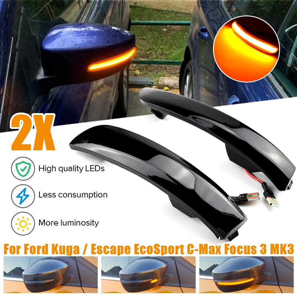 2pcs Dynamic LED Turn Signal Lights Rearview Mirror Indicator Blinker ...