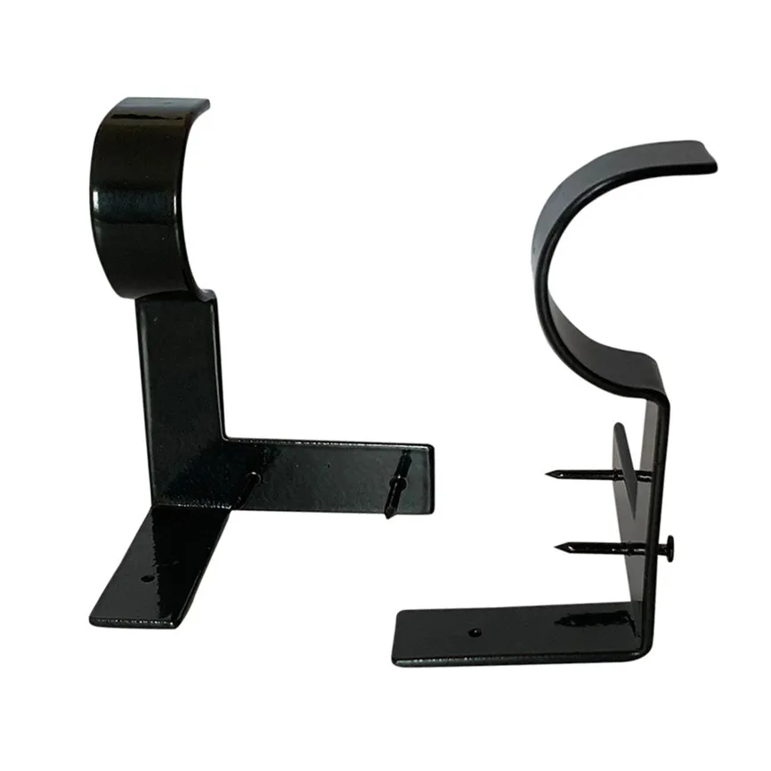 1 Pair Curtain Rod Bracket Single Hang Curtain Rod + Center Support ...